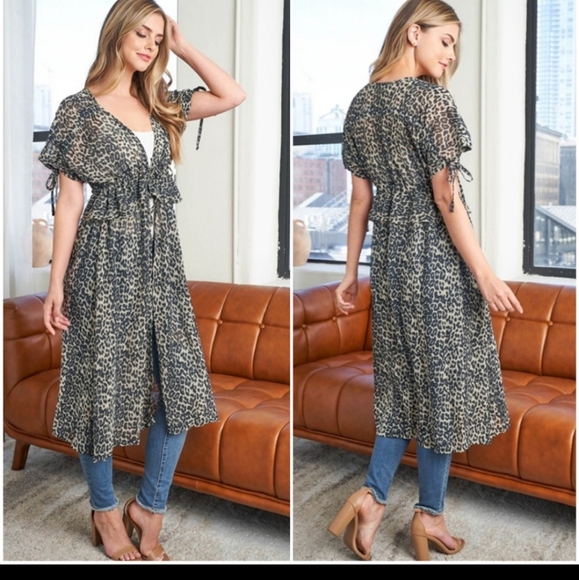 Tops | New Leopard Print Duster | Poshmark